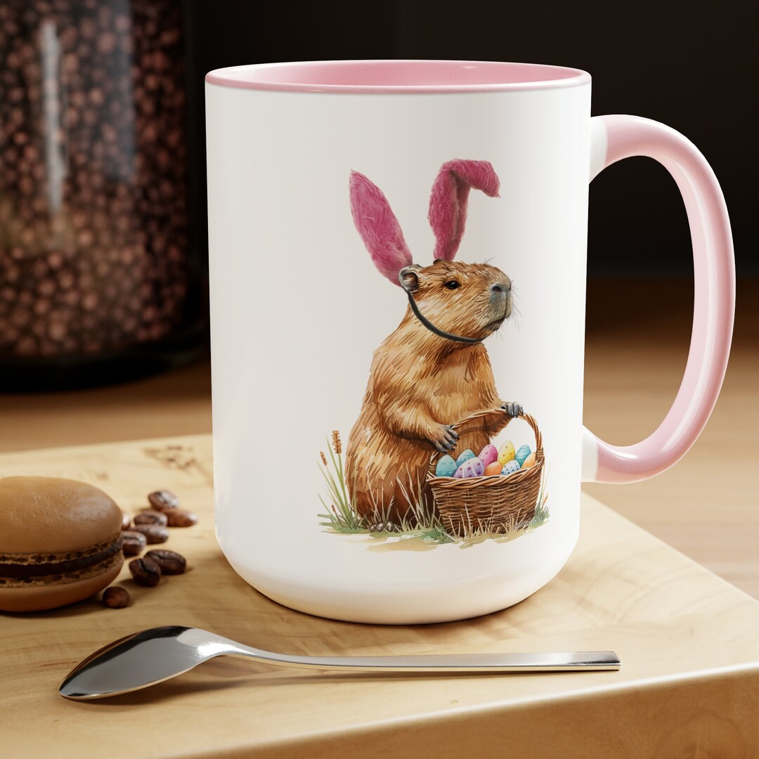 Capy Easter Capybara Bunny Ears Mug - Easter Bunny Capybara Coffee Mug ...