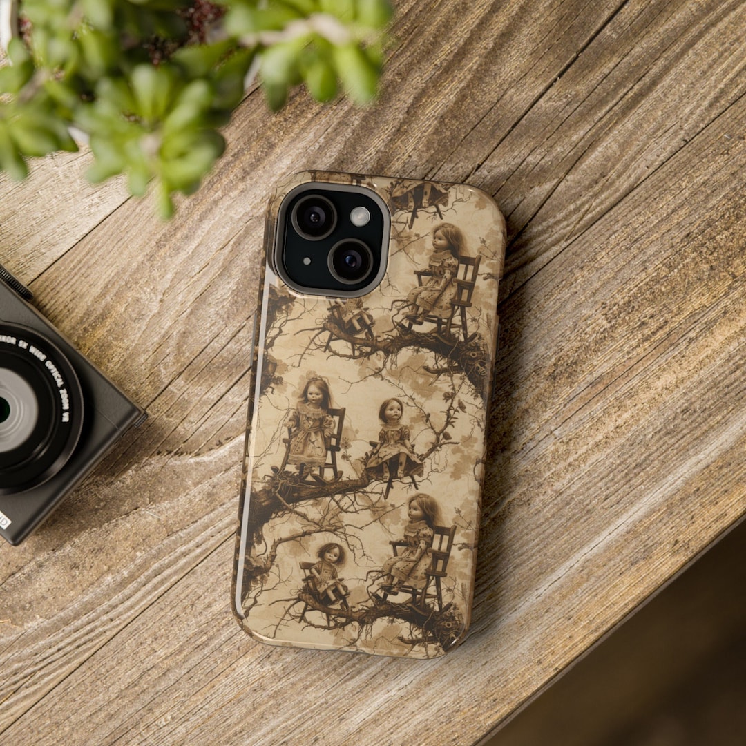 Creepy Doll Toile De Jouy Magsafe Phone Case Gift for Horror Lovers ...