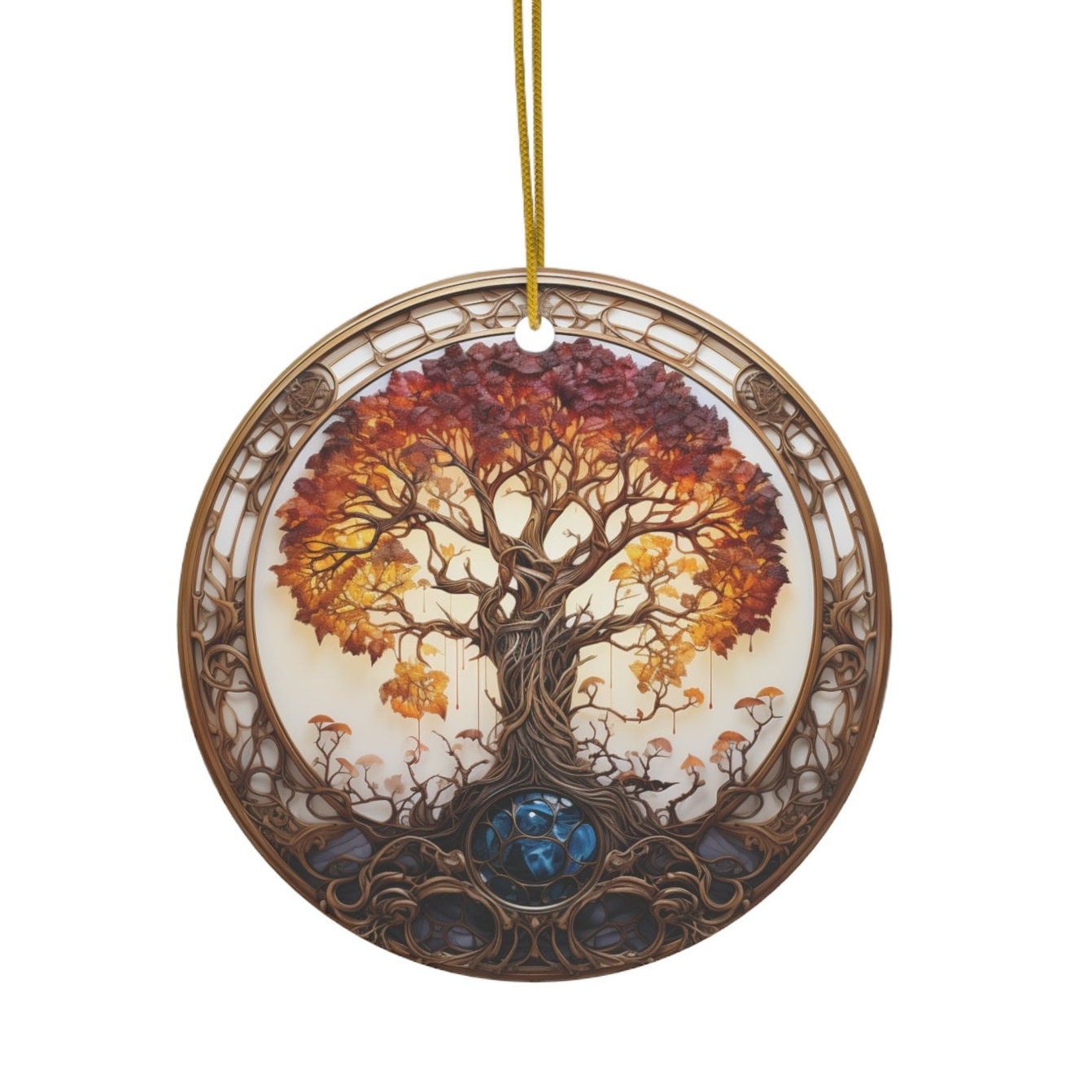 Tree of Life Ornament Steampunk Tree Ceramic Ornament Chakra Tree ...