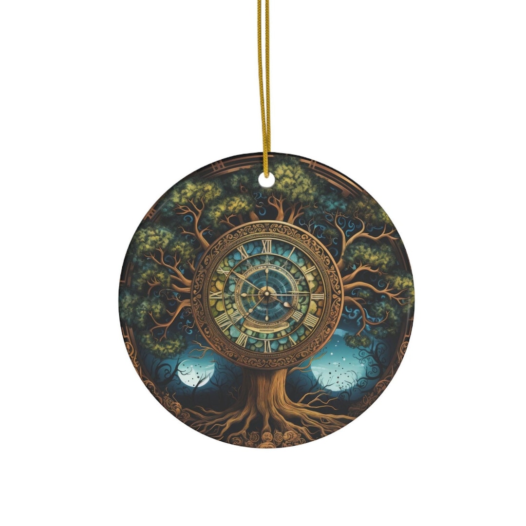 Tree of Life Ornament | Steampunk Tree of Time Ceramic Ornament ...