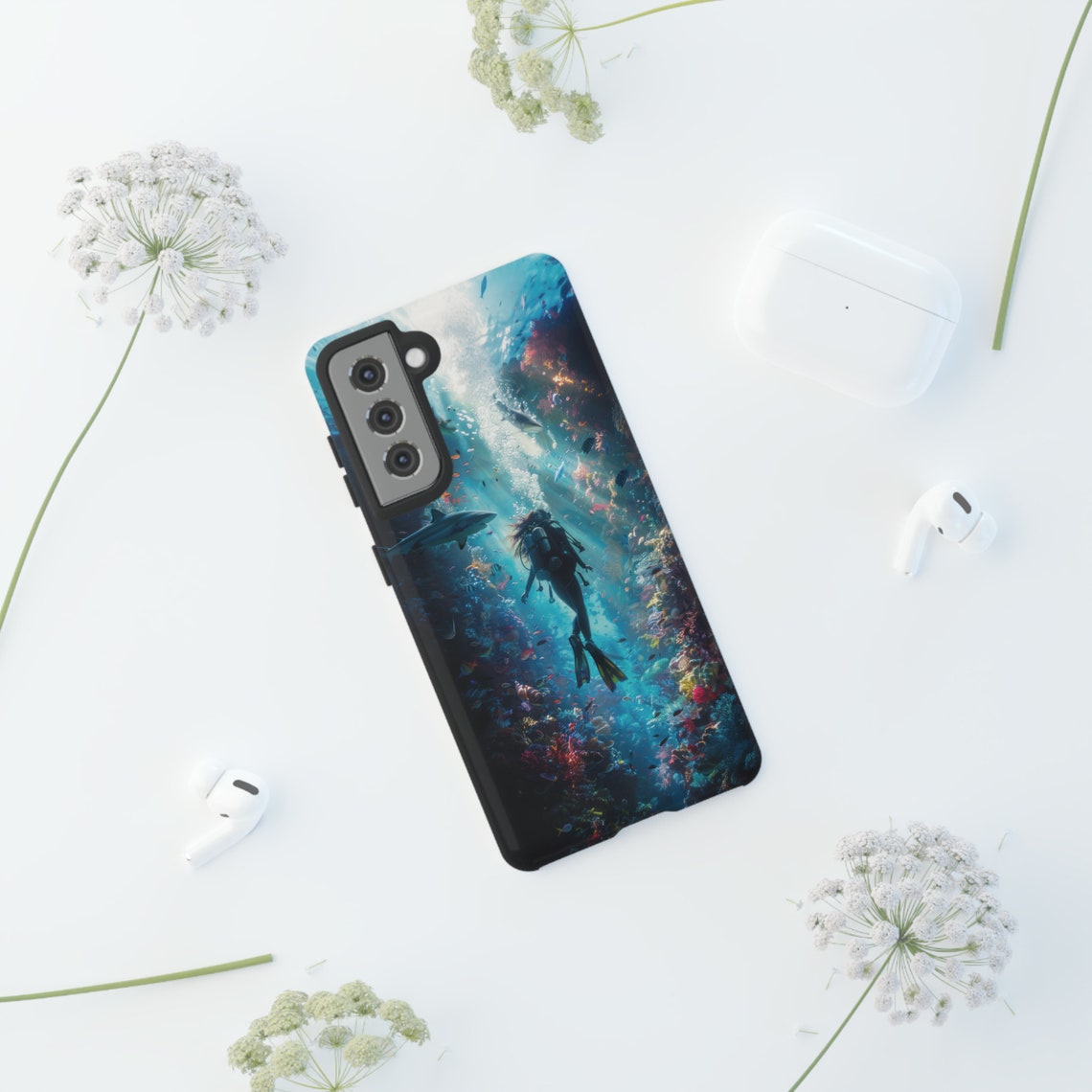 Scuba Diver Shark Phone Case for iPhone 15 14 13 Pro Max 12 XR Female ...