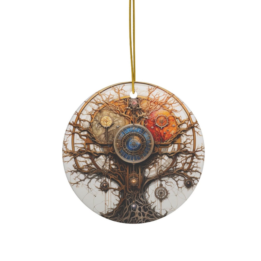Steampunk Tree of Life Ornament | Steampunk Tree Ceramic Ornament ...