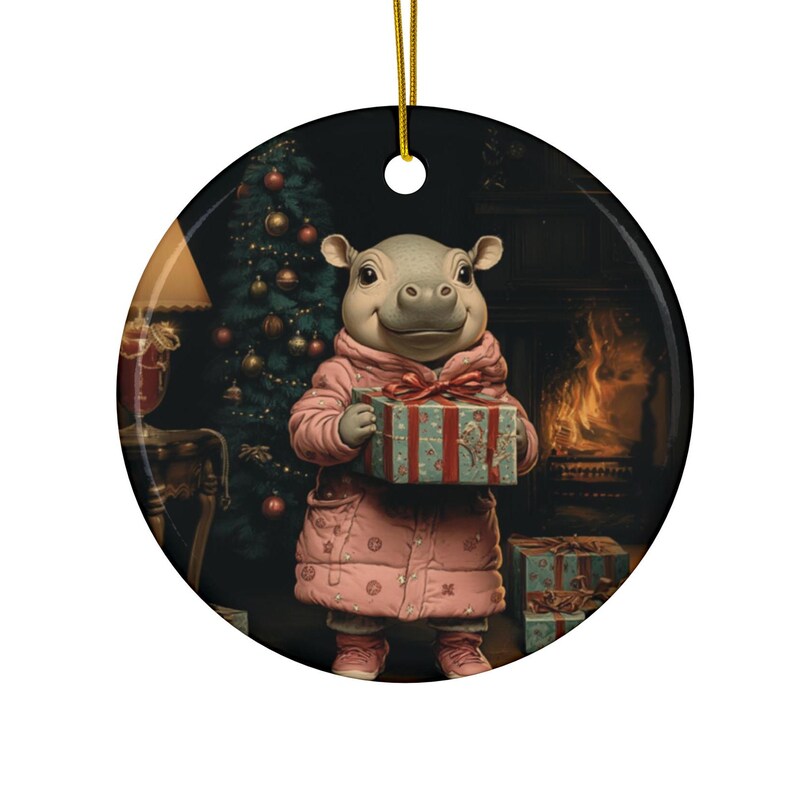 Moo Deng for Christmas Ornament | Moo Deng Ceramic Ornament | Christmas ...
