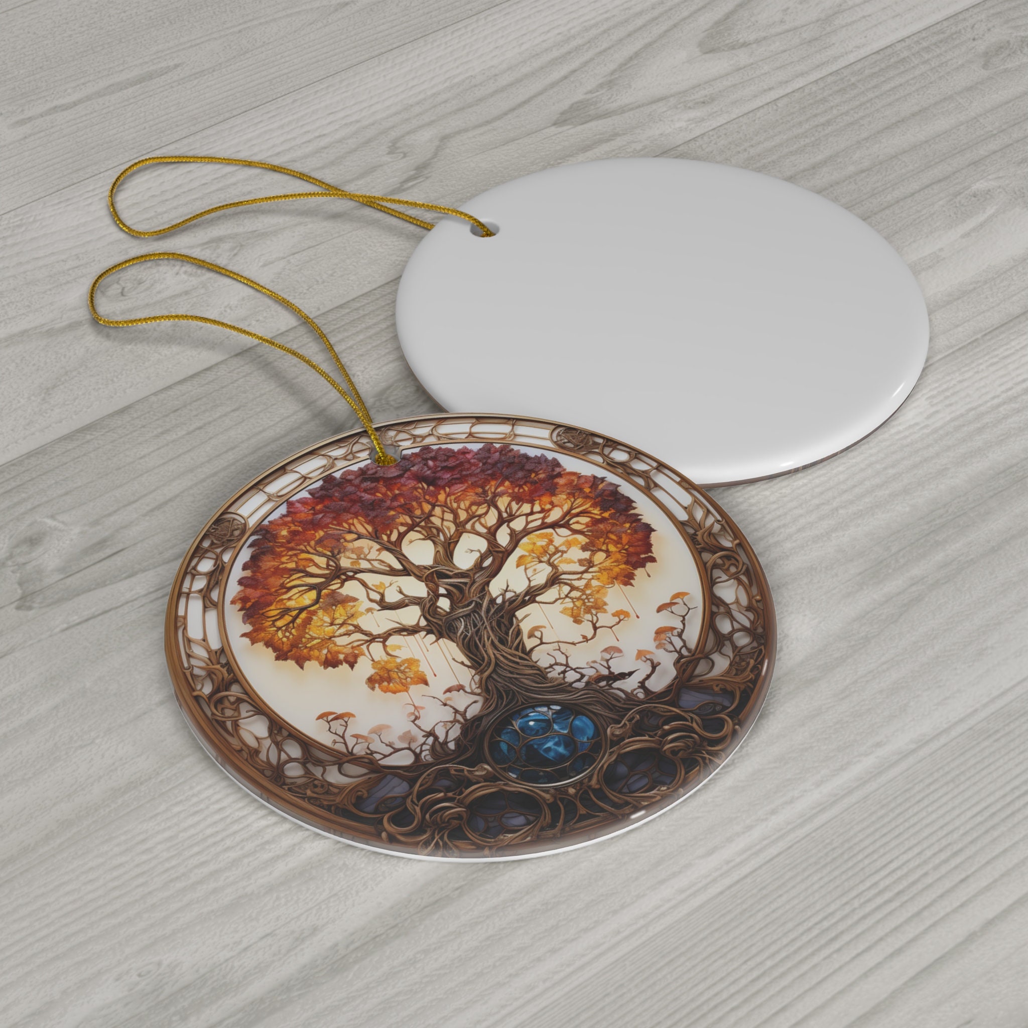 Tree of Life Ornament Steampunk Tree Ceramic Ornament Chakra Tree ...