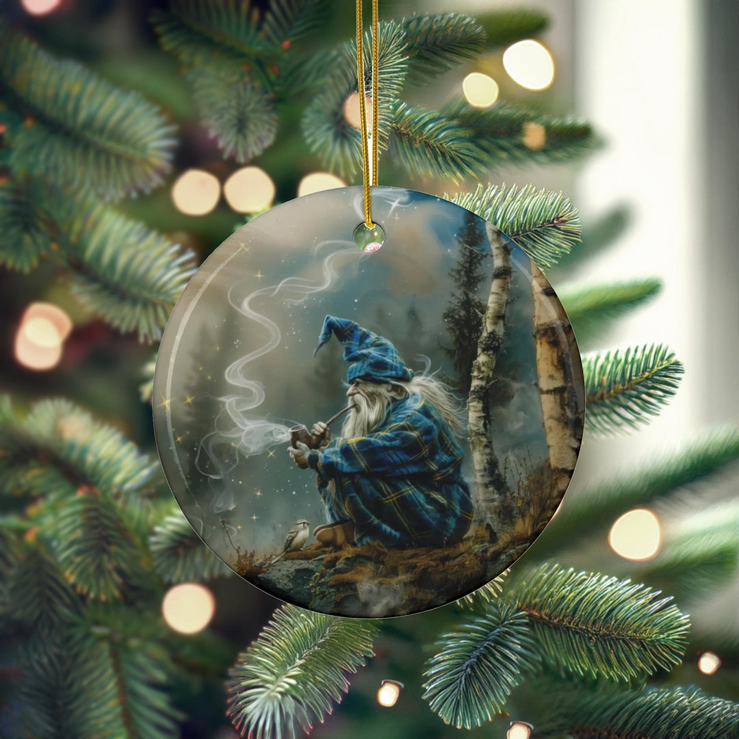 Forest Wizard Christmas Ornament | Fairycore Santa Warlock Ornament ...