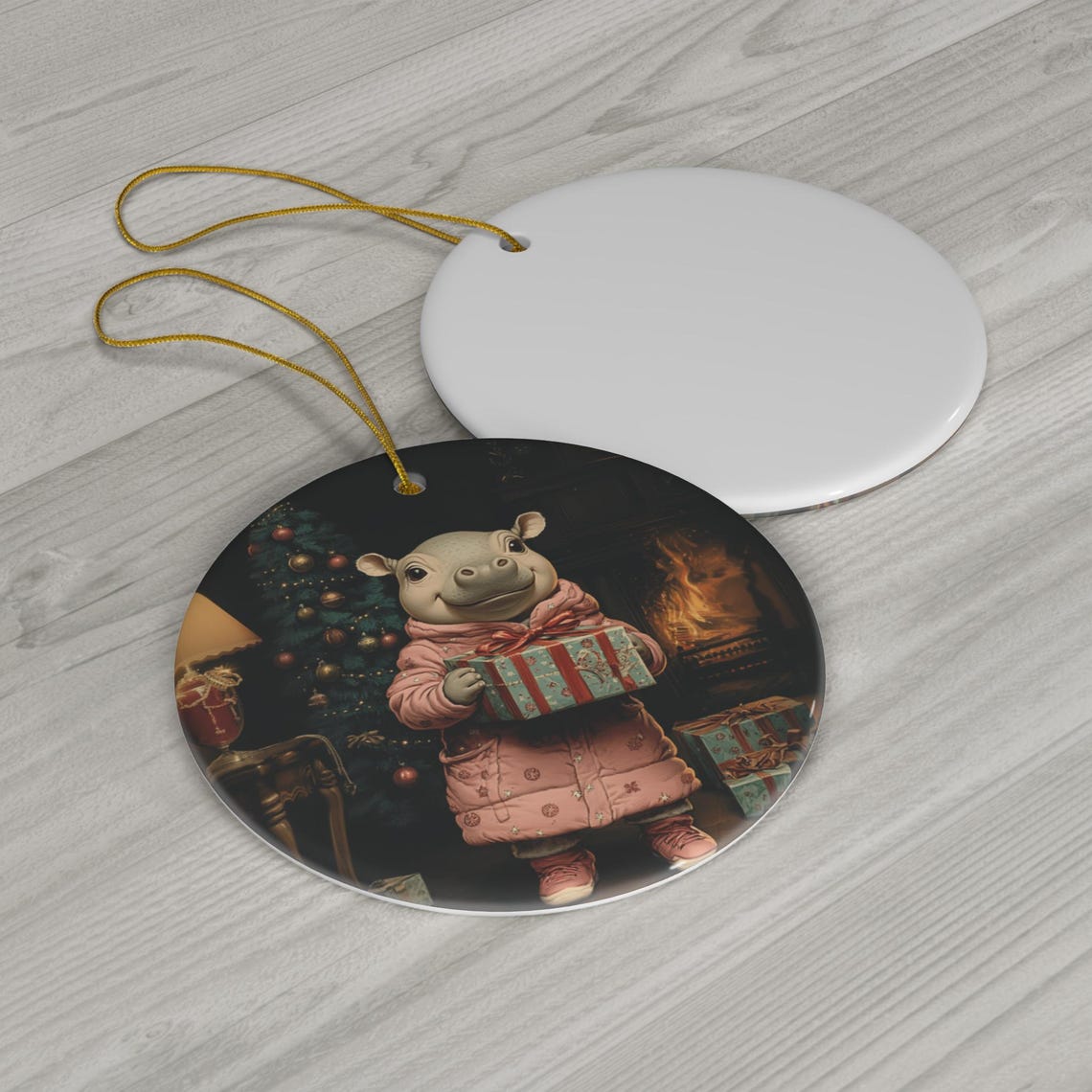Moo Deng for Christmas Ornament | Moo Deng Ceramic Ornament | Christmas ...