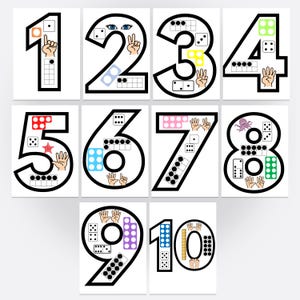 Number Anchor Charts 1-10, Large Number Posters for Preschool, Ten ...