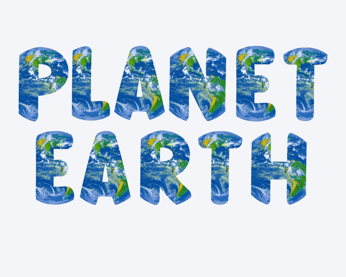 Planet Earth Alphabet Clipart, Planet Earth Letters Earth Day Lettering ...