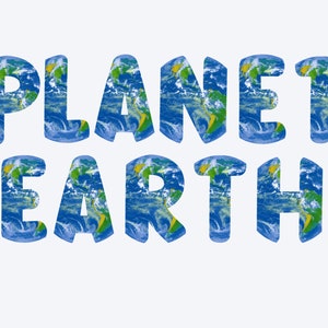 Planet Earth Alphabet Clipart, Planet Earth Letters Earth Day Lettering ...