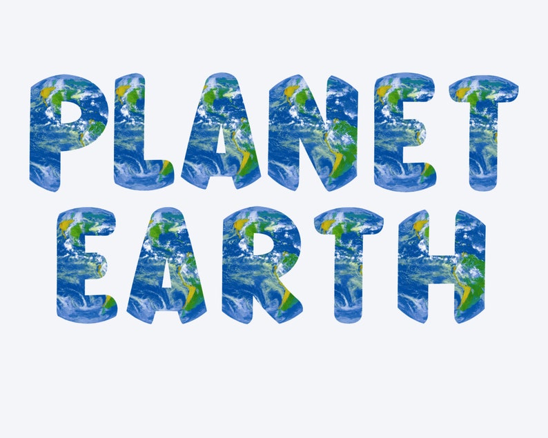 Planet Earth Alphabet Clipart, Planet Earth Letters Earth Day Lettering ...