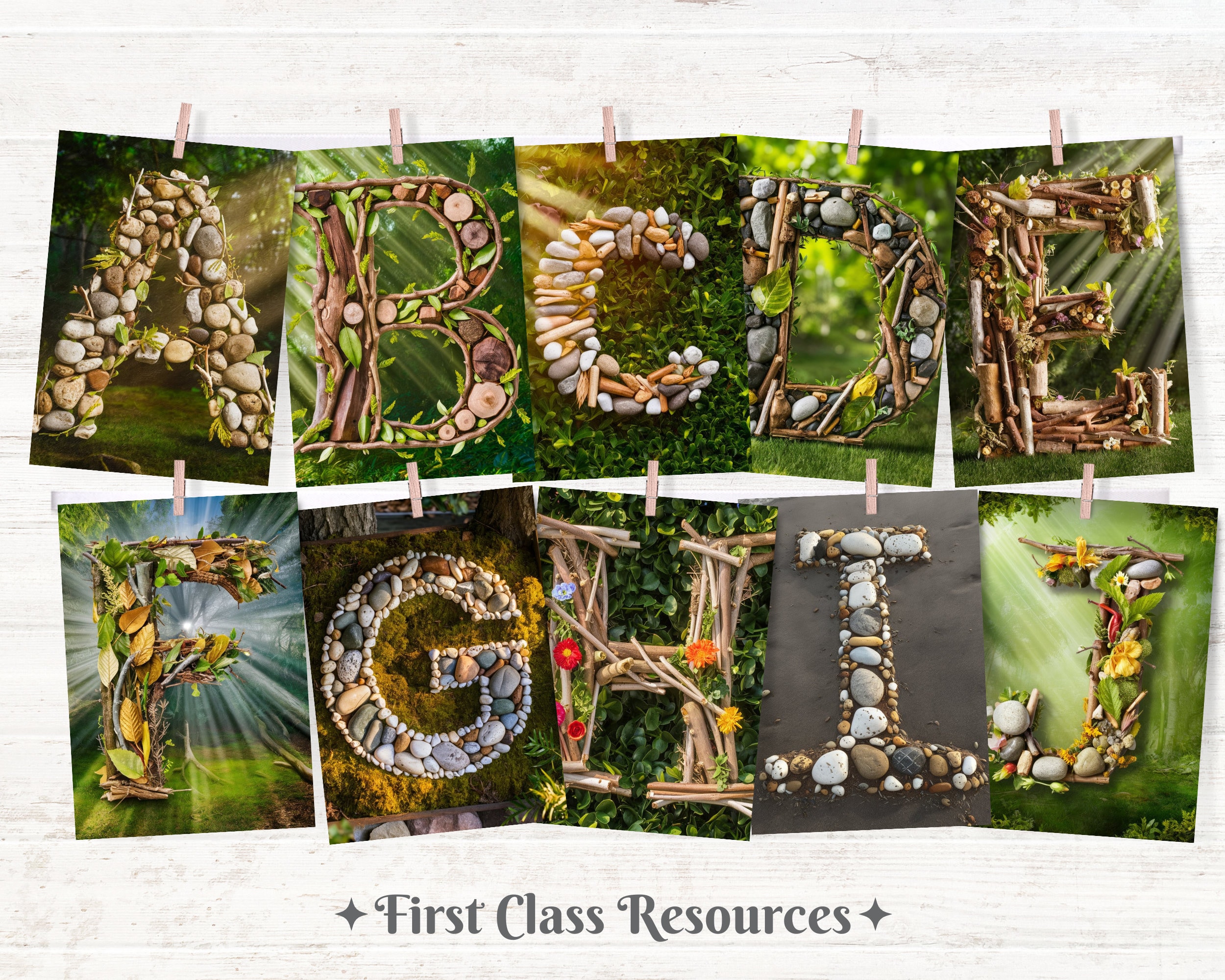 Nature Alphabet Cards Printable, Digital Download, Natural Early Years ...