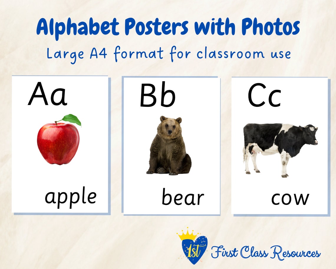 Large Alphabet Photo Posters for Classroom Alphabet Printable ...