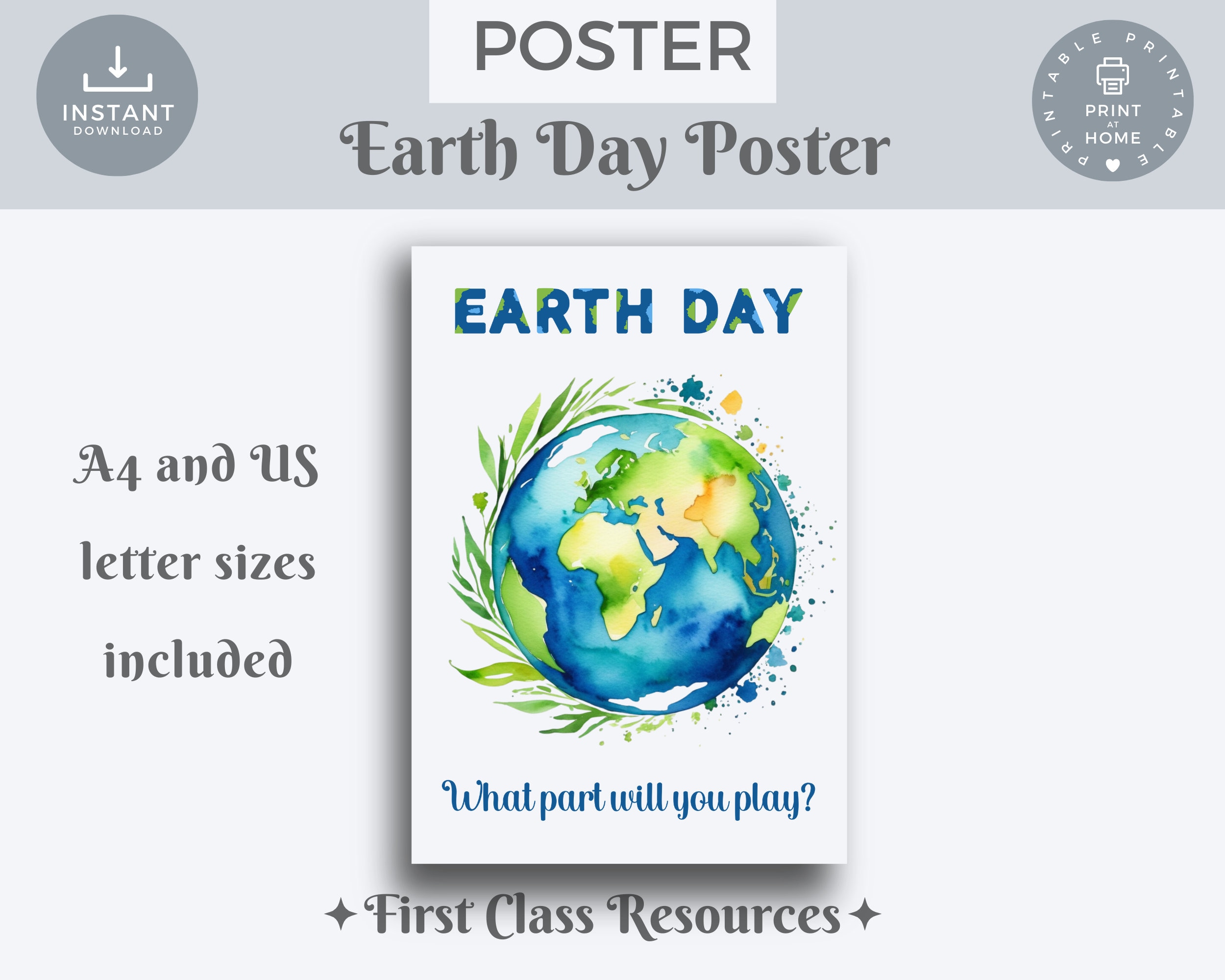 Earth Day Classroom Poster, Earth Day Printable, Happy Earth Day ...