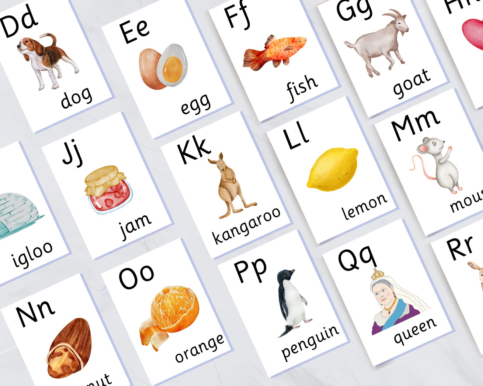 Classroom Watercolor Alphabet Posters Educational Alphabet Poster ...