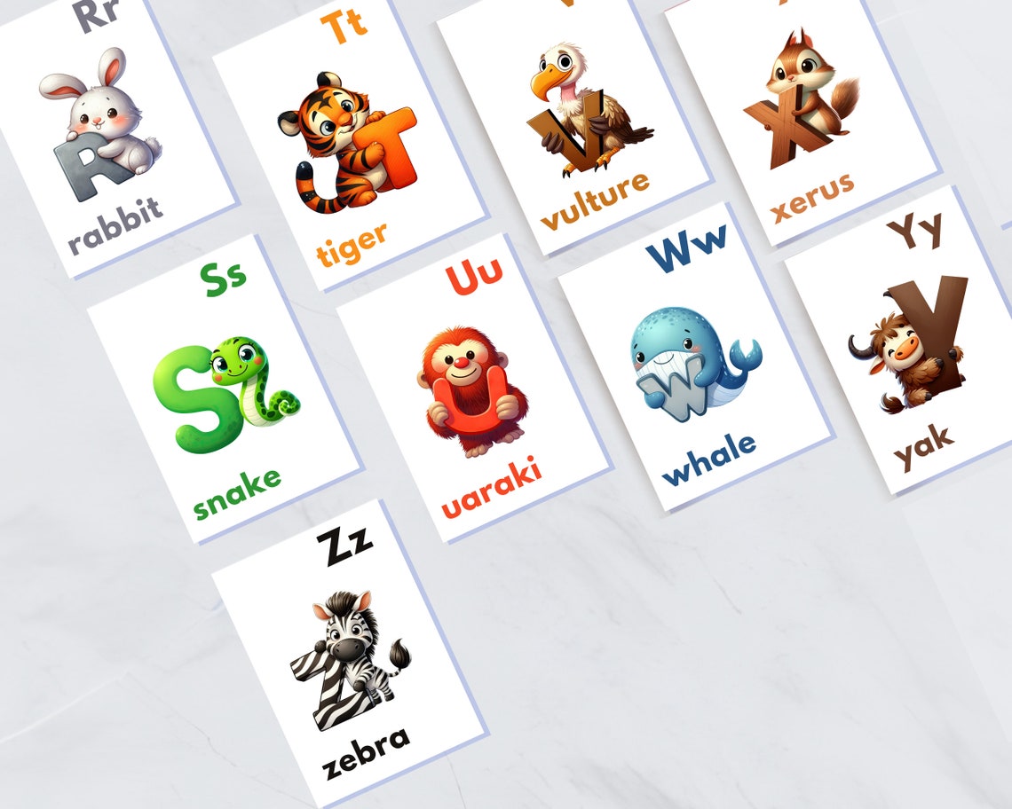 Animal Alphabet Posters, Alphabet Printable, Alphabet Animal Letter ...