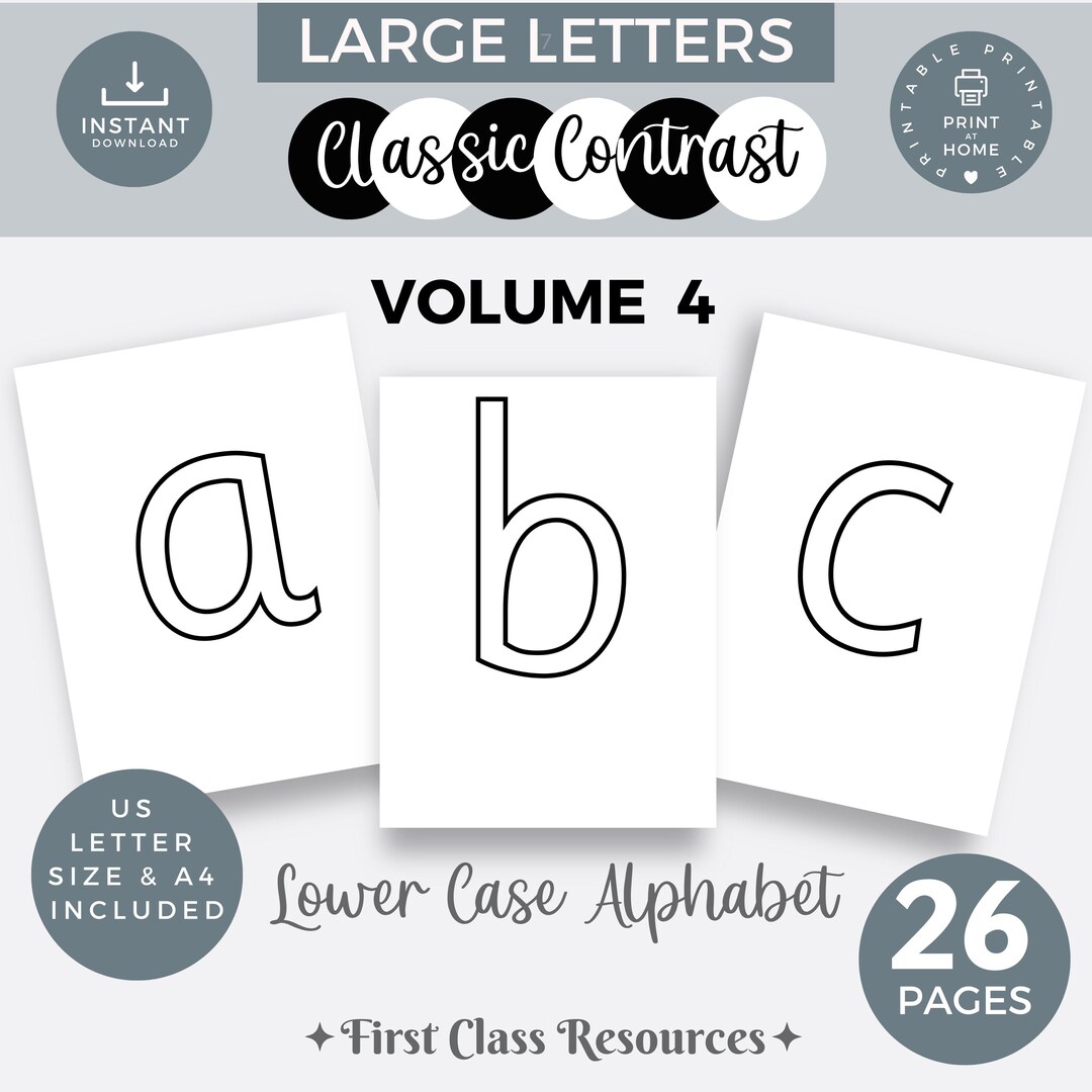 Large Printable Letters for Classroom Vol 4, Printable Alphabet Lower ...