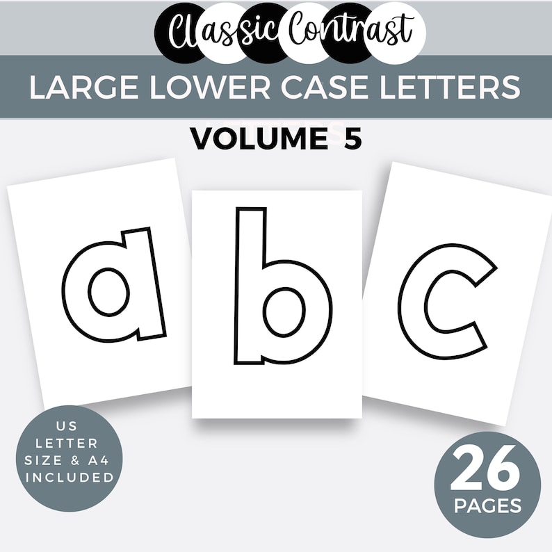 Large Printable Letters for Classroom Vol 5, Printable Alphabet Lower ...