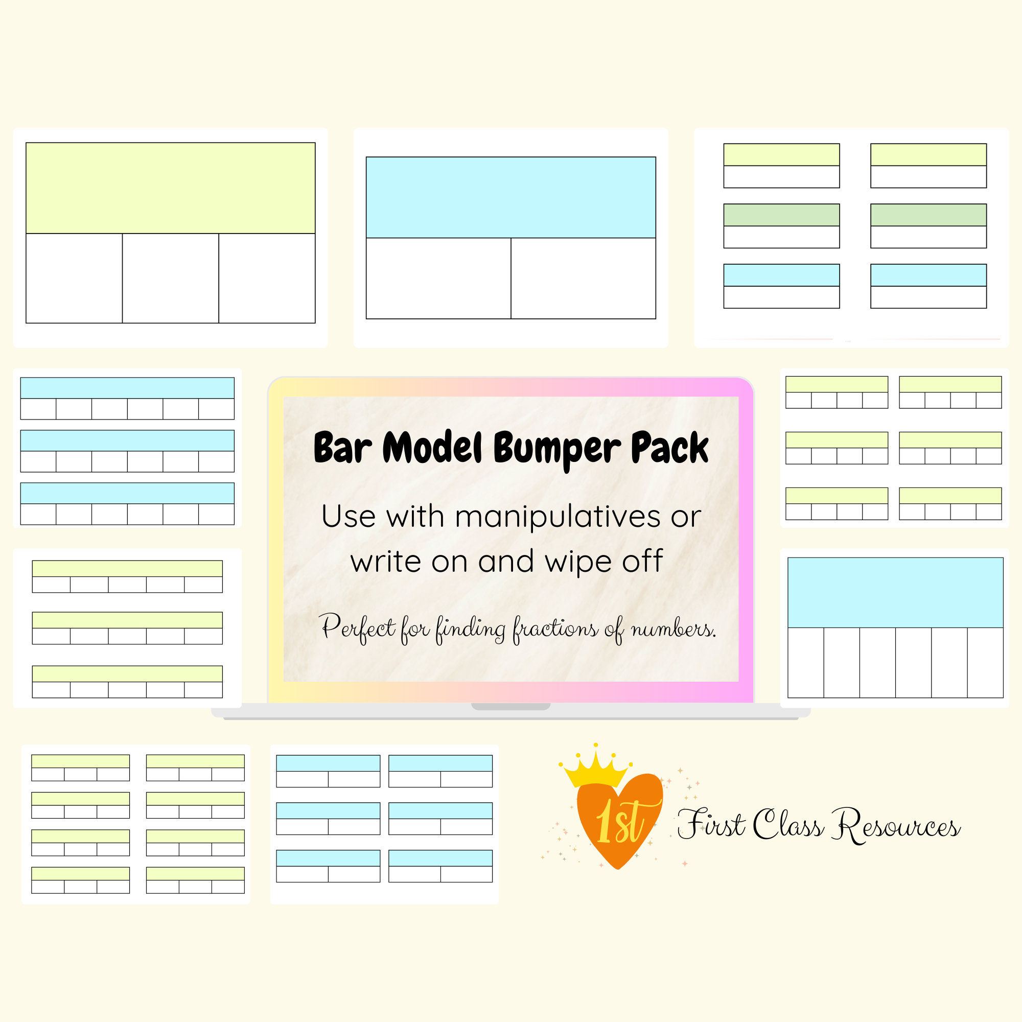 Bar Model Template Bundle, Learning Resource, Manipulatives or Pencil ...