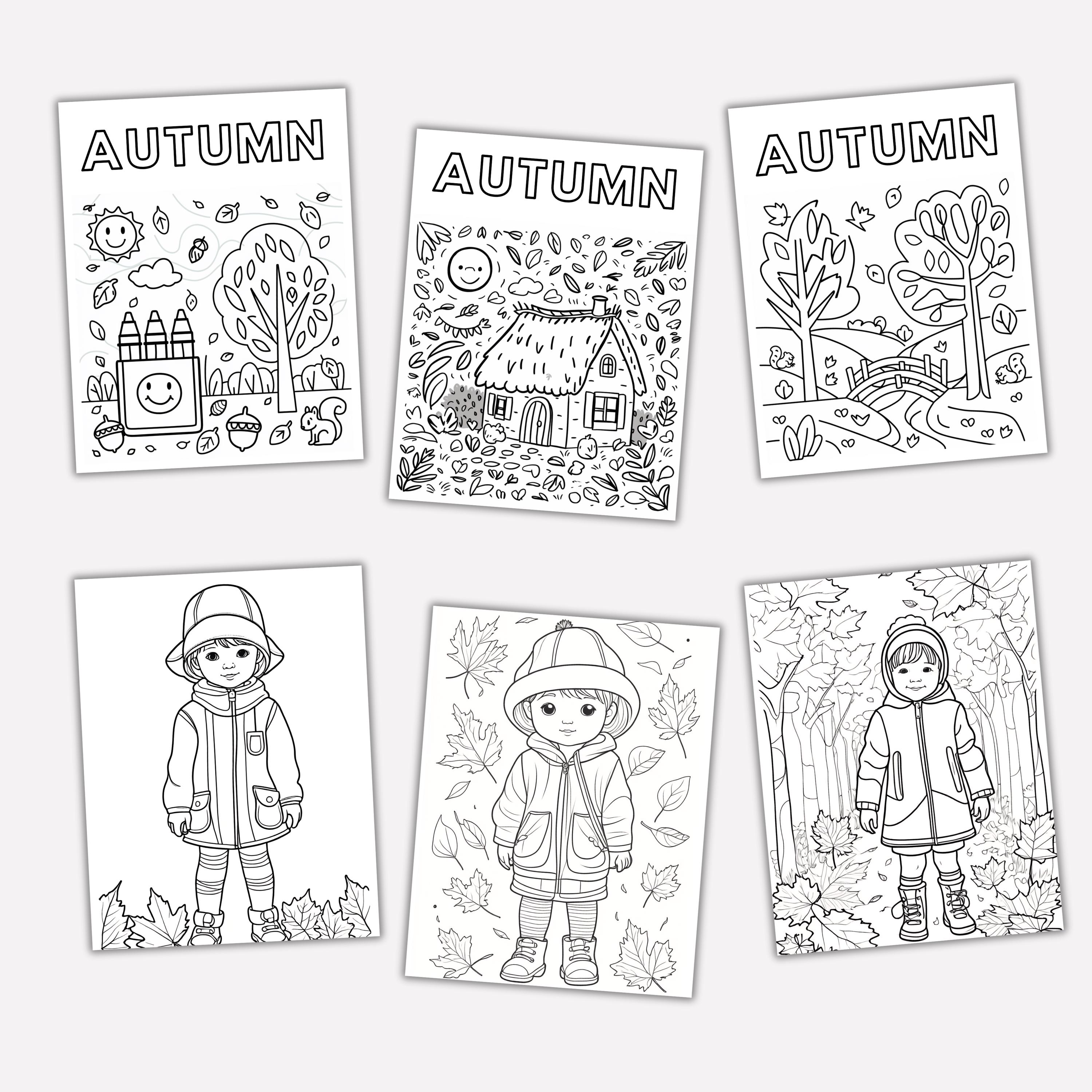 Autumn Coloring Pages for Kids Fall Autumn Coloring Pages Simple ...