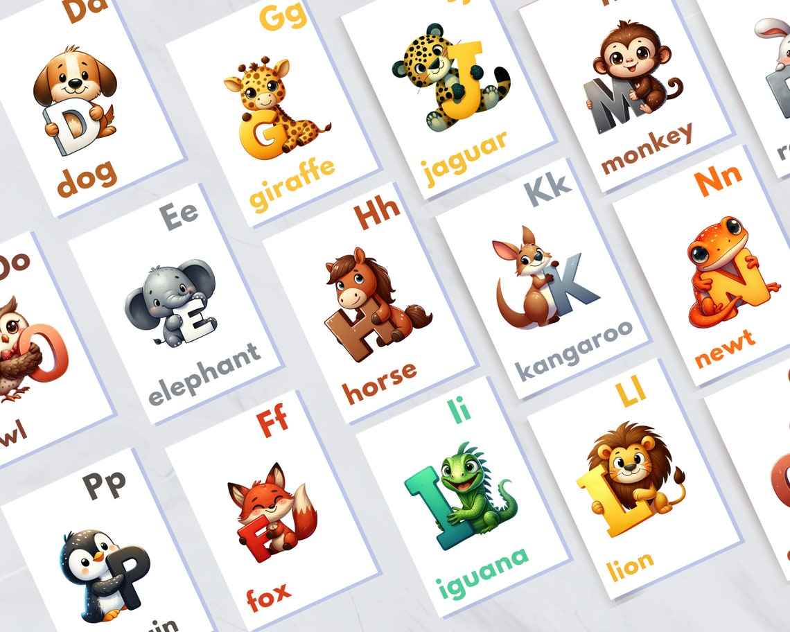 Animal Alphabet Posters, Alphabet Printable, Alphabet Animal Letter ...