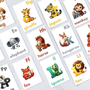 Animal Alphabet Posters, Alphabet Printable, Alphabet Animal Letter ...