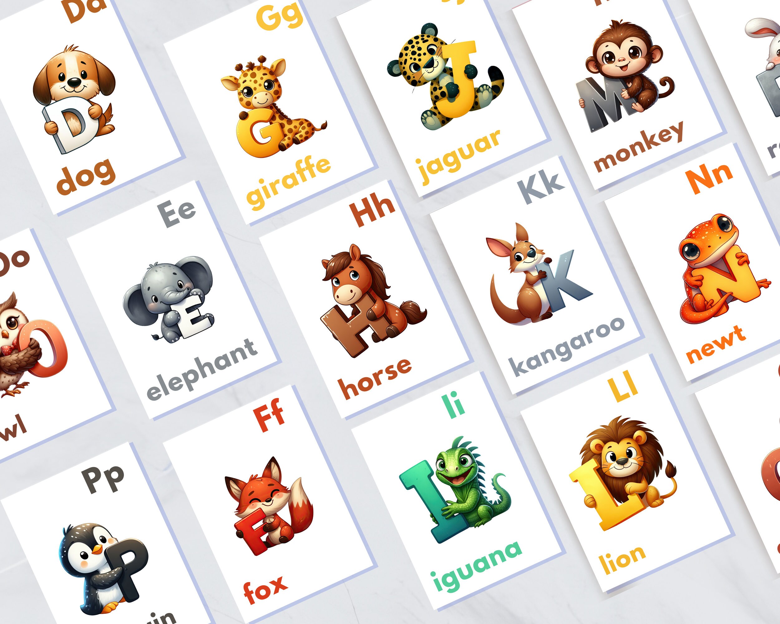 Animal Alphabet Posters, Alphabet Printable, Alphabet Animal Letter ...