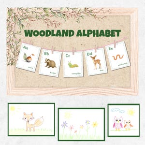 Woodland Alphabet Printable Posters, Nature Alphabet Flashcards, Nature ...