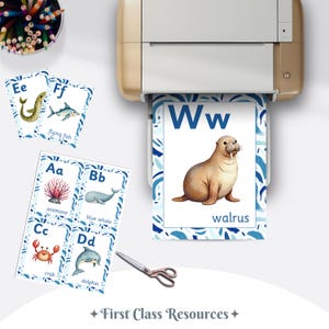 Ocean Animals Alphabet Posters, A - Z Printable Flashcards, Classroom ...
