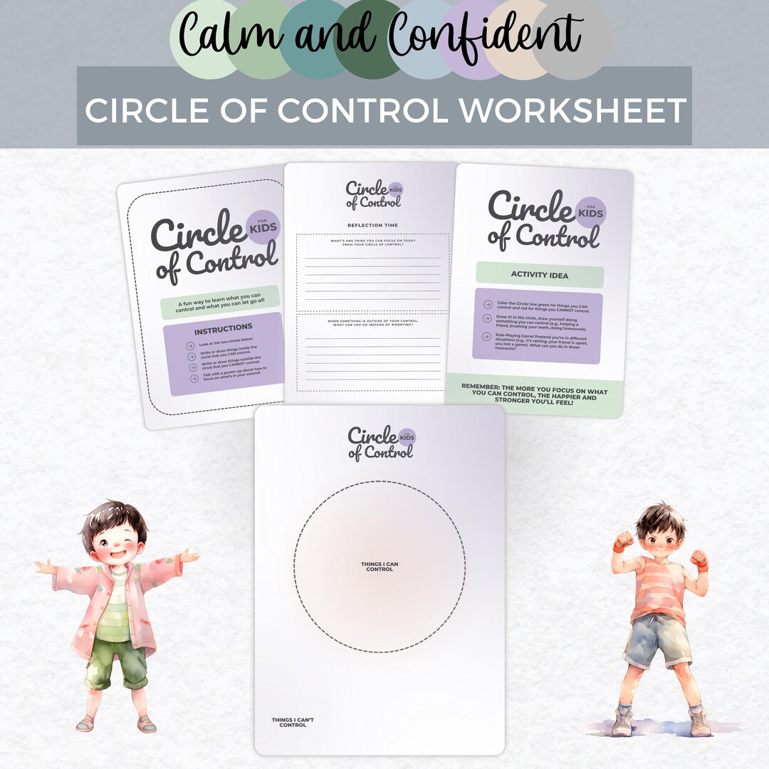 Circle of Control Worksheet for Kids, Emotional Regulation Activity ...