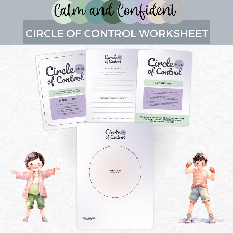 Circle of Control Worksheet for Kids, Emotional Regulation Activity ...