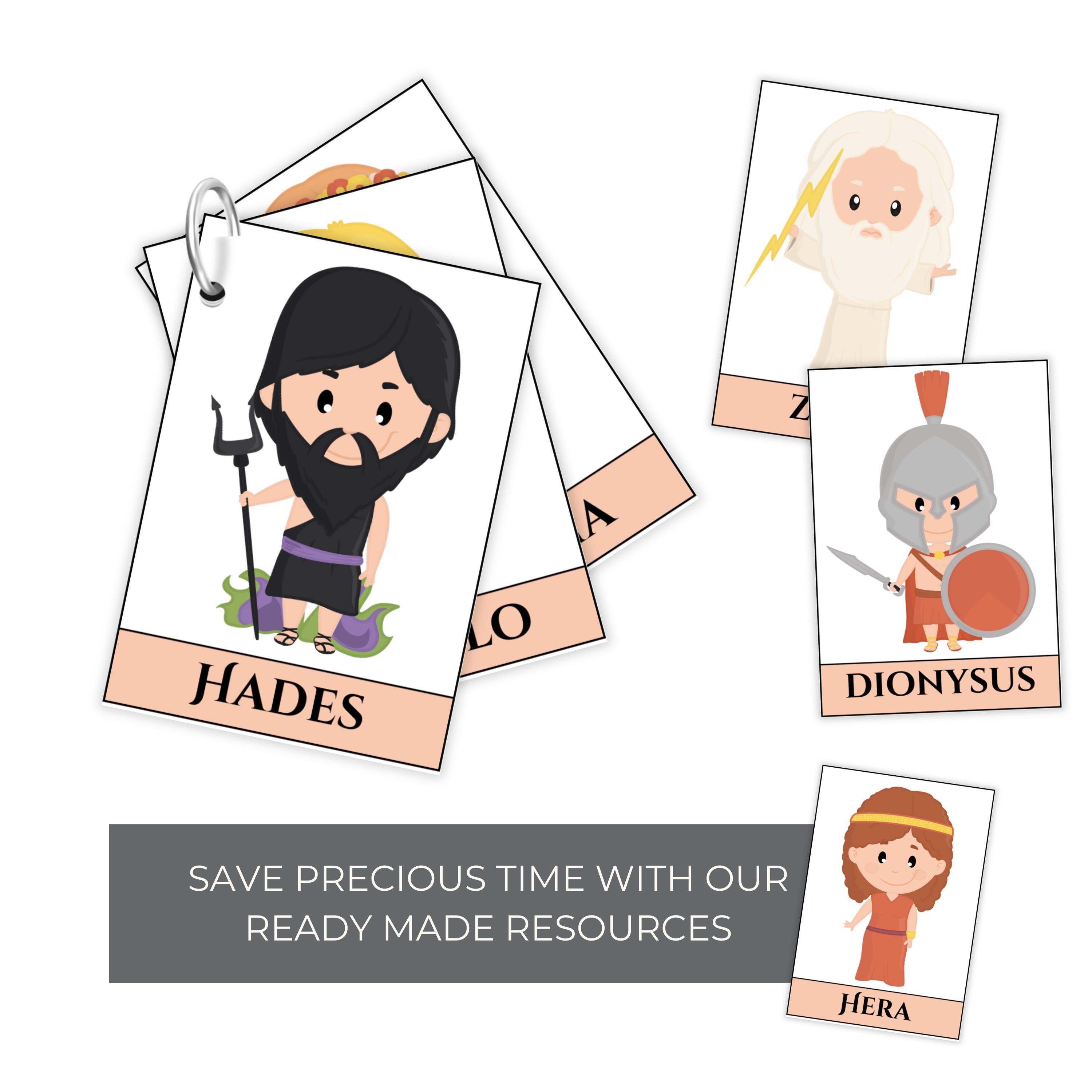 Greek Gods Flashcards, Greek Gods Poster Set Greek Gods and Goddesses ...