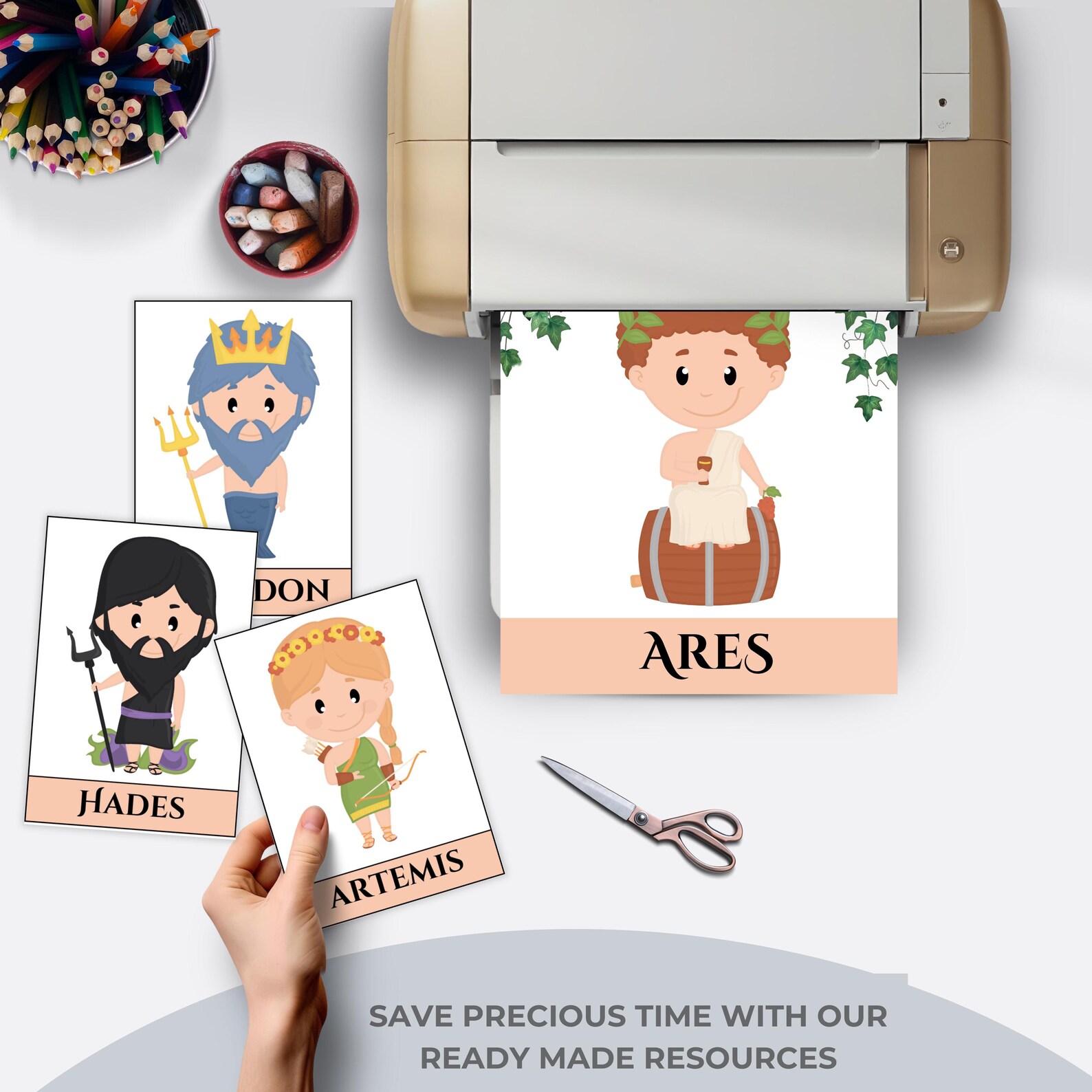 Greek Gods Flashcards, Greek Gods Poster Set Greek Gods and Goddesses ...