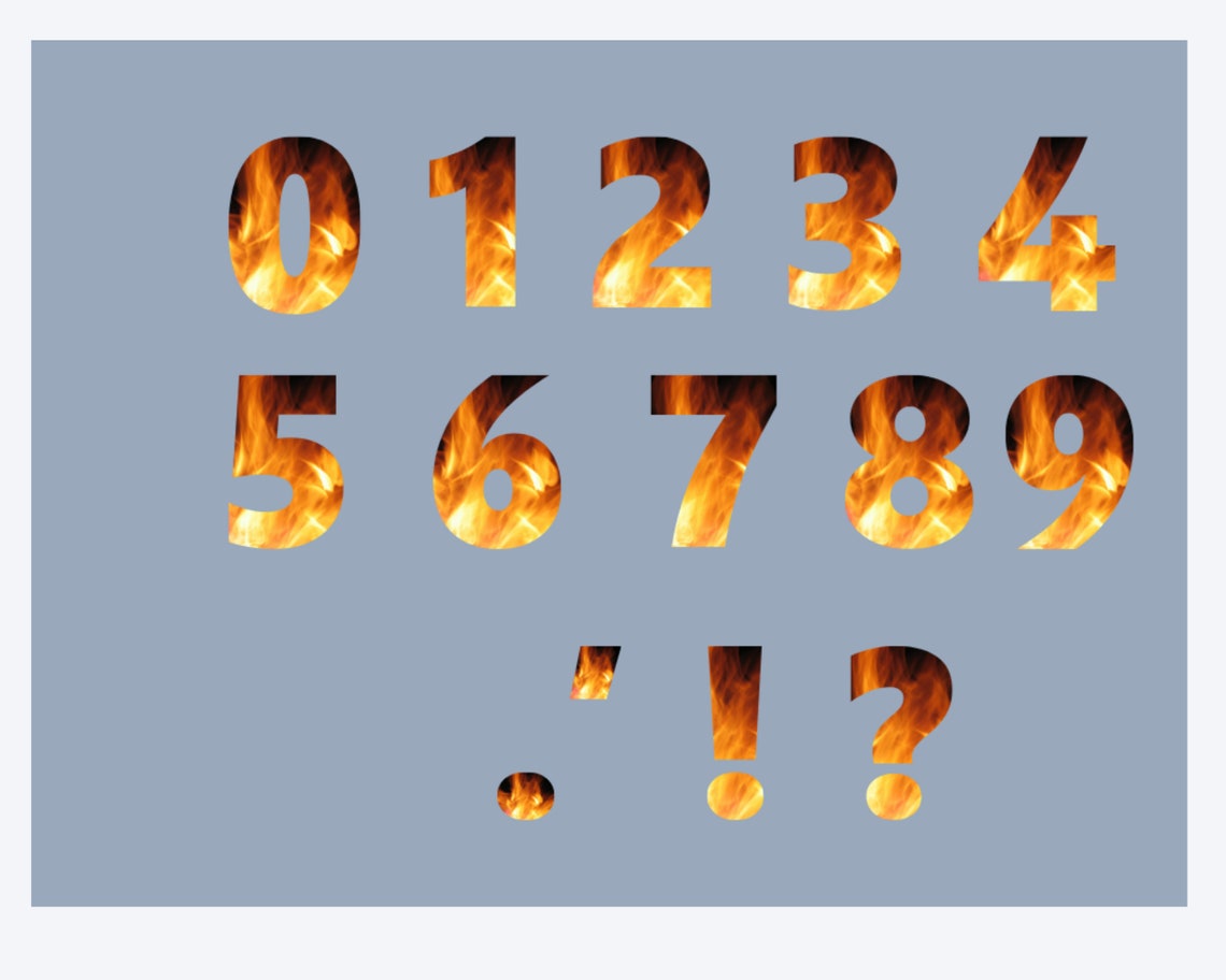 Fire Alphabet Clipart, Fire Alphabet Letters and Numbers, Flaming ...