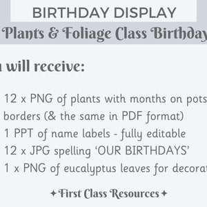 Birthday Display Plants and Foliage, Celebration Classroom Display ...