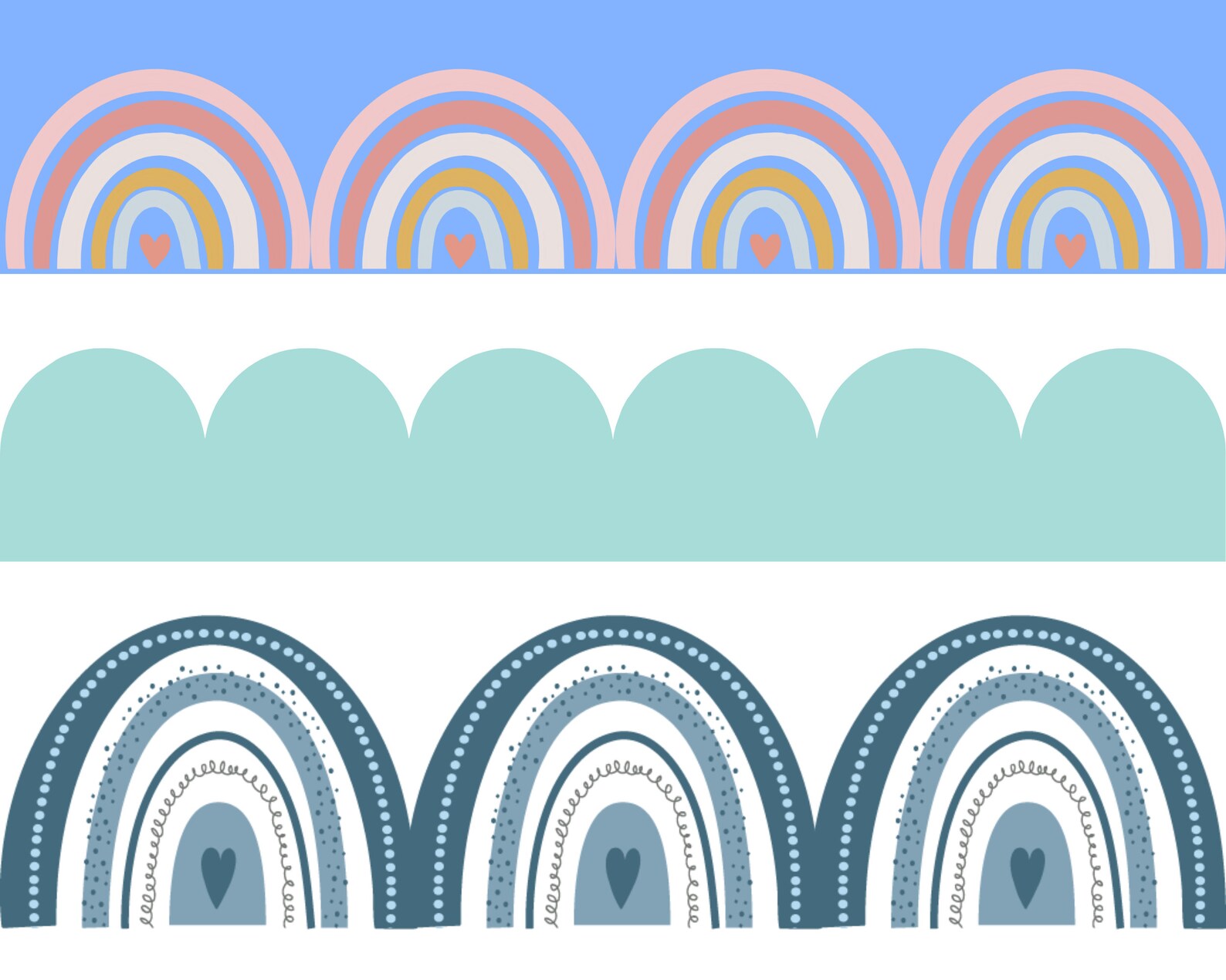 Teacher Bulletin Board Borders Rainbow Board Borders Modern Classroom ...