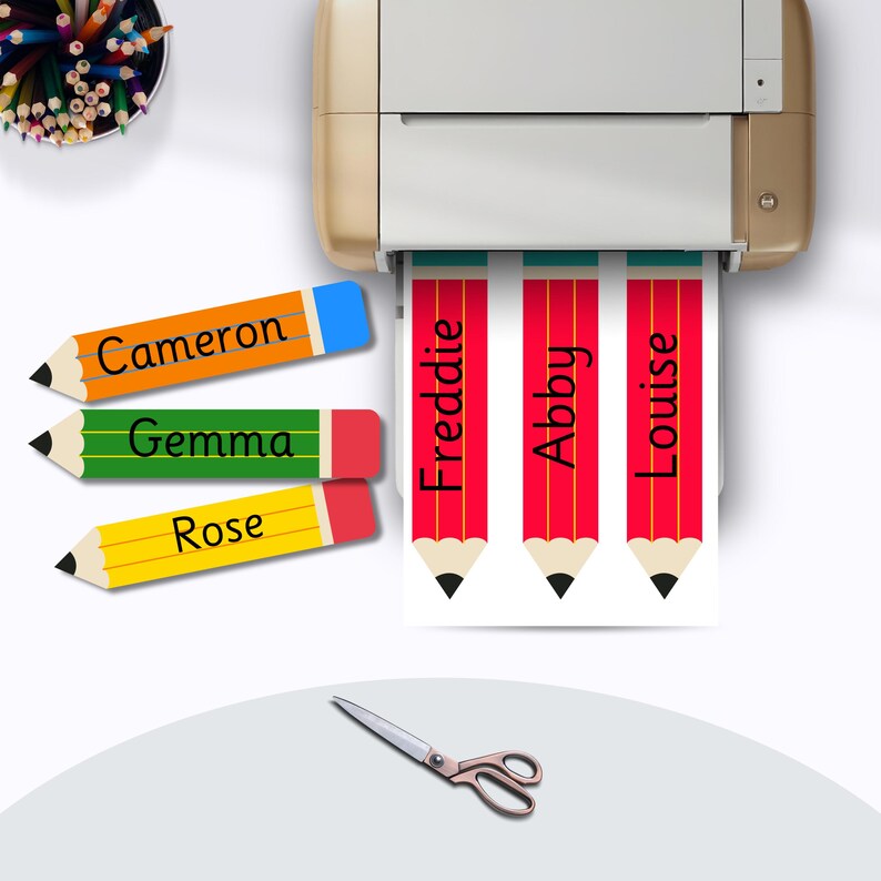 Editable Pencil Name Tags, Classroom Labels, Teacher Desk Name Plates ...