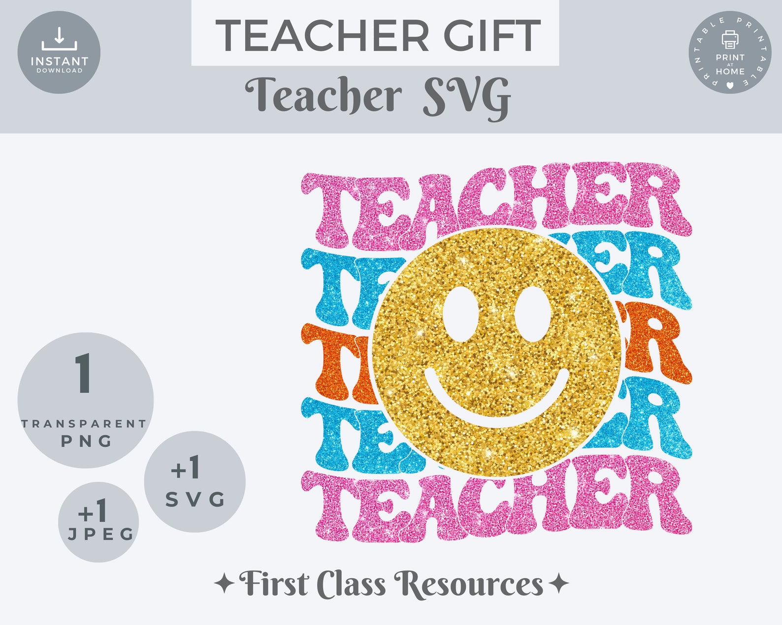 Teacher Svg, Smiley Face Svg, Educator Svg, Back to School Svg ...