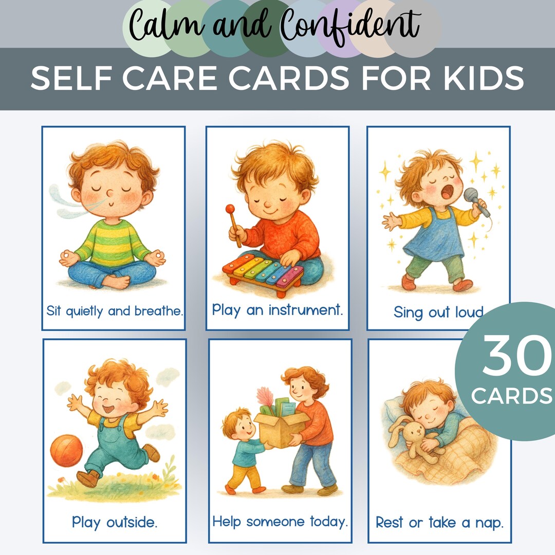 Self Care Cards for Kids, Calm Corner Resource, Emotional Regulation ...