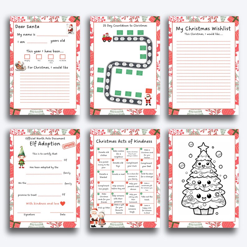 20 Printable Christmas Activities, Christmas Activity Bundle, Kids ...