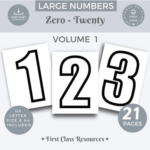 Large Printable Numbers 1 20 Large Printable Numbers 1 20 FREE