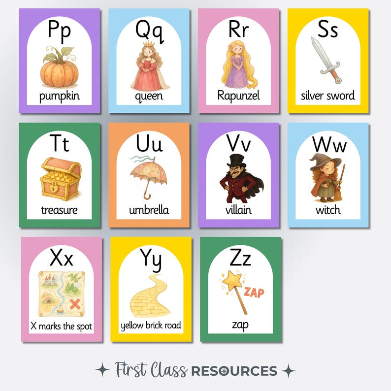 Fairy Tale Alphabet Posters, Fairytale Storybook ABC Display Letters, A ...