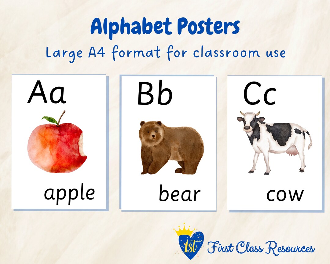 Large Alphabet Posters for Classroom Alphabet Printable Educational ...