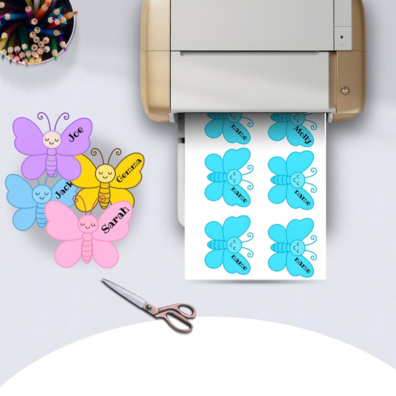 Butterfly Name Tags Classroom, Editable Name Labels for Kids, Rainbow ...
