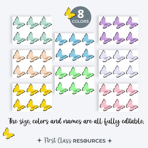 Editable Butterfly Classroom Name Tags Labels, Editable Printable ...
