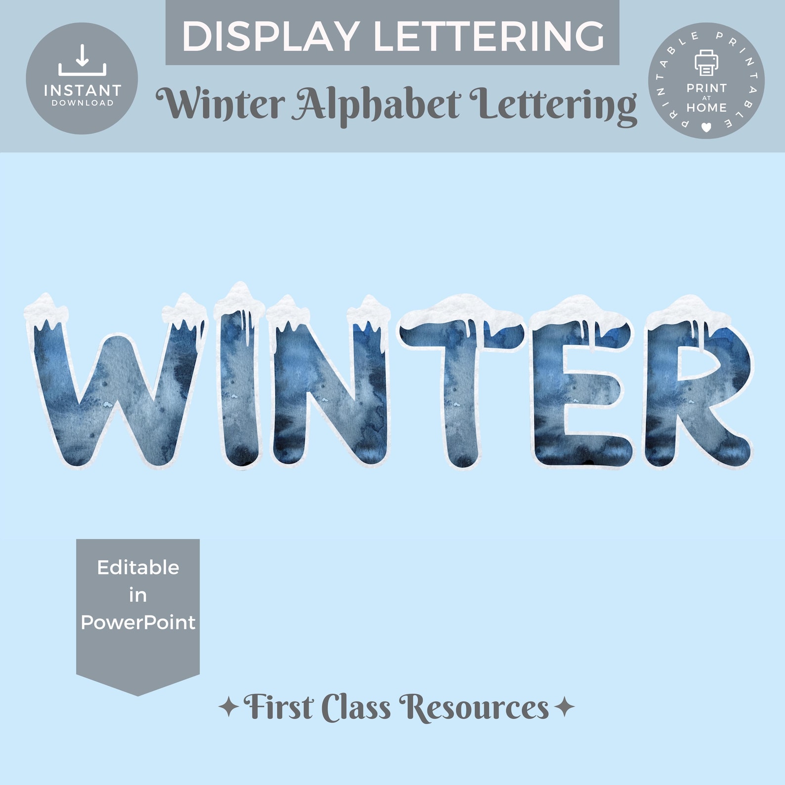 Winter Alphabet Clipart, Winter Display Lettering, Winter Alphabet ...