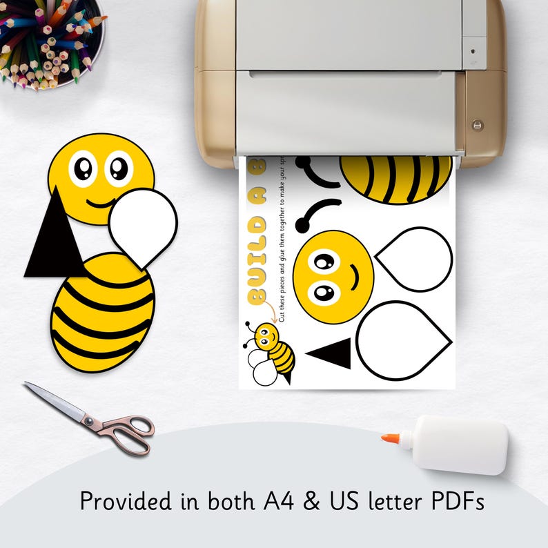 Build a Bee Kids Activity Page, Build a Bee Craft, Cut and Stick ...