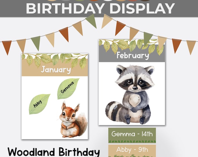 Boho Forest Woodland Classroom Birthday Display - Etsy Australia