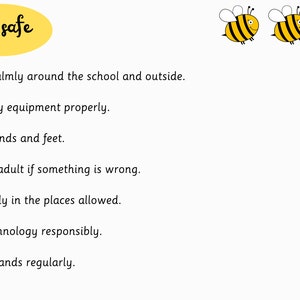 Ready Respectful Safe Posters, Three Bees, Editable School Rules ...
