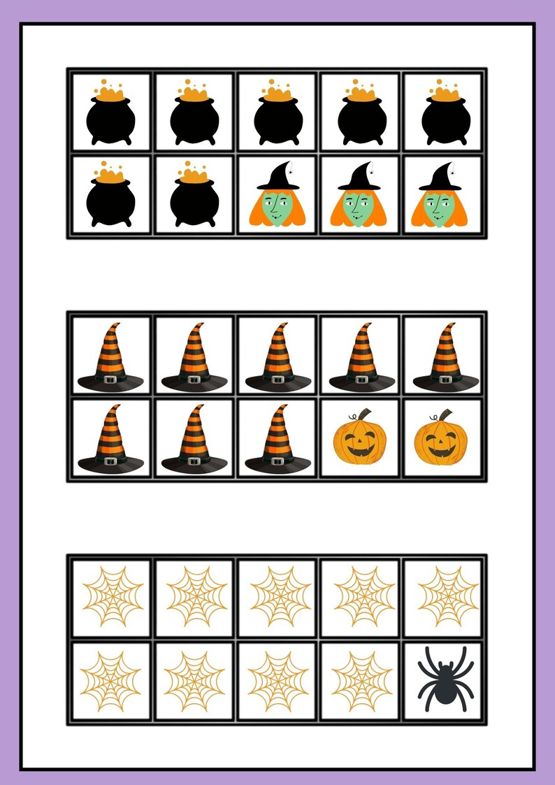 Halloween Ten Frames, Great Counting and Matching Activity, Recognising ...