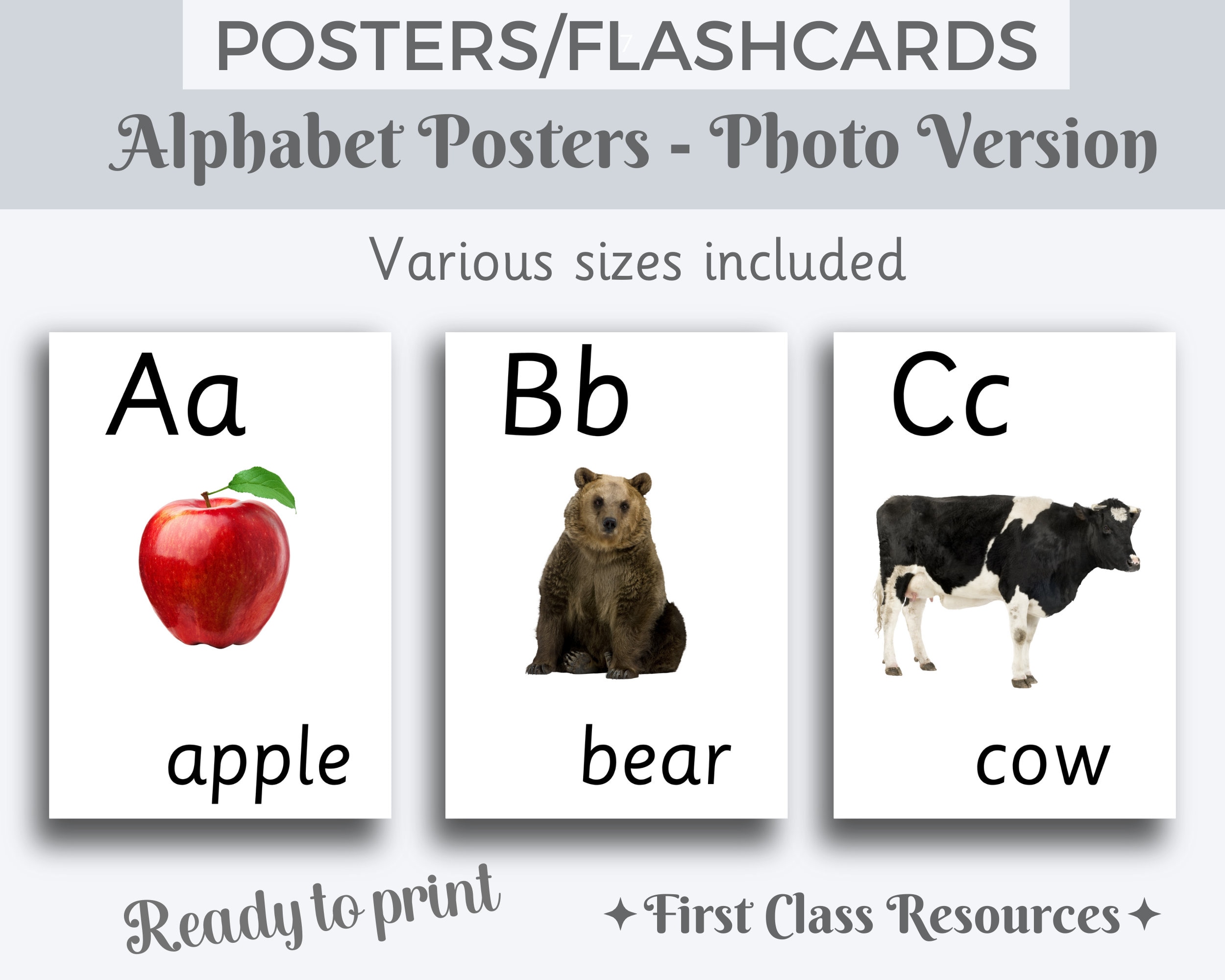 Alphabet Posters Classroom Decor, Alphabet Posters Real Pictures ...